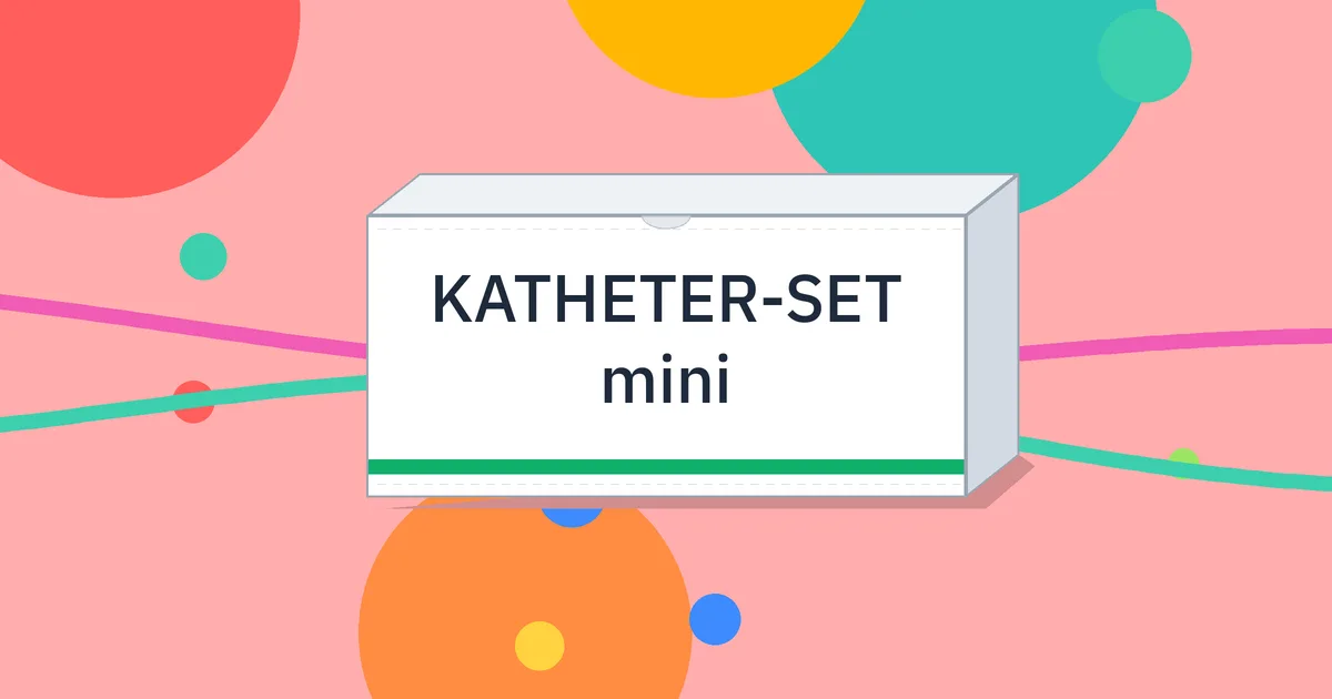 Symbolbild: Packung mit der Aufschrift KATHETER-SET mini (PZN 05566060) – Verfügbarkeit und Bezug in Apotheken in Frankfurt am Main