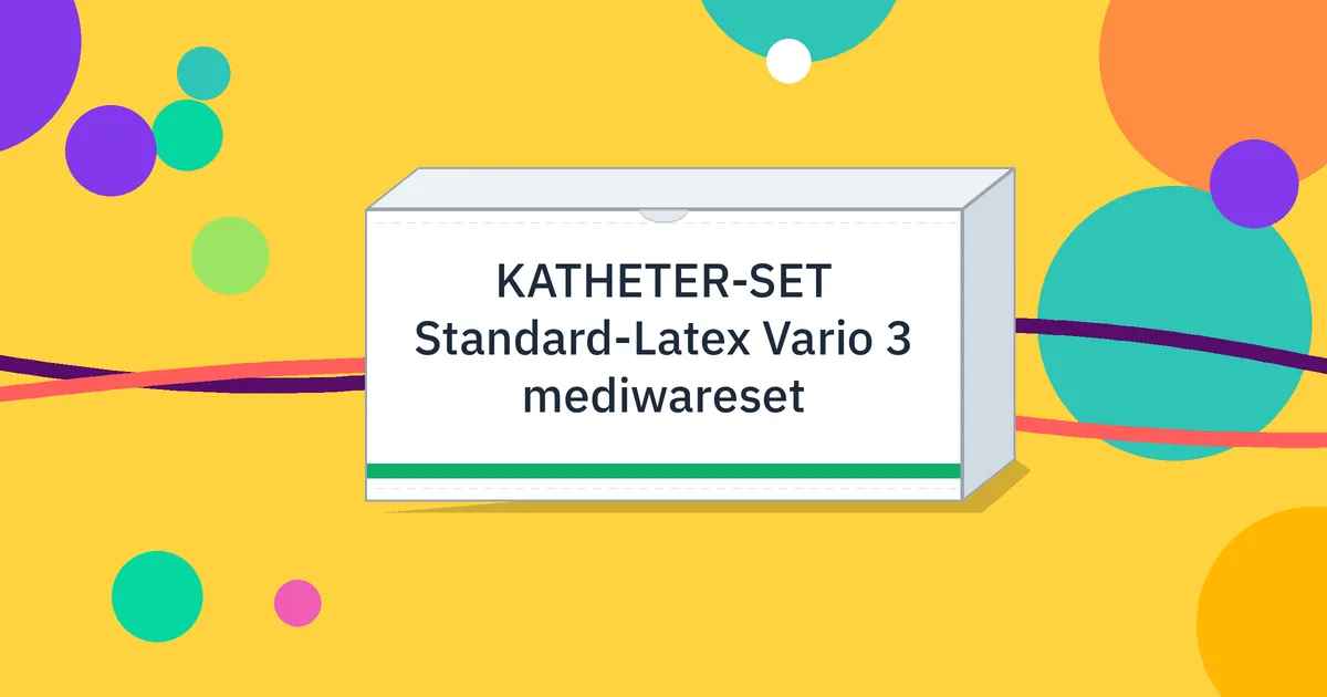 Symbolbild: Packung mit der Aufschrift KATHETER-SET Standard-Latex Vario 3 mediwareset (PZN 19556036) – Verfügbarkeit und Bezug in Apotheken in Frankfurt am Main