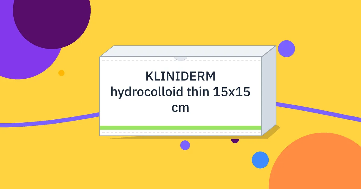 Symbolbild: Packung mit der Aufschrift KLINIDERM hydrocolloid thin 15x15 cm (PZN 12477374) – Verfügbarkeit und Bezug in Apotheken in Frankfurt am Main