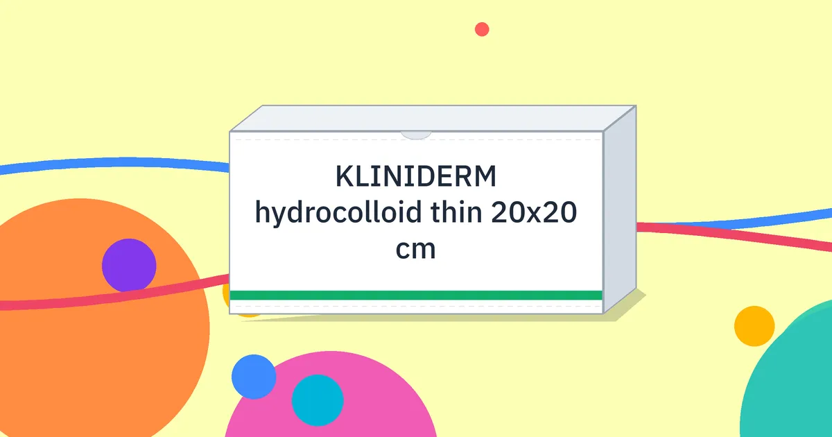 Symbolbild: Packung mit der Aufschrift KLINIDERM hydrocolloid thin 20x20 cm (PZN 12477380) – Verfügbarkeit und Bezug in Apotheken in Frankfurt am Main