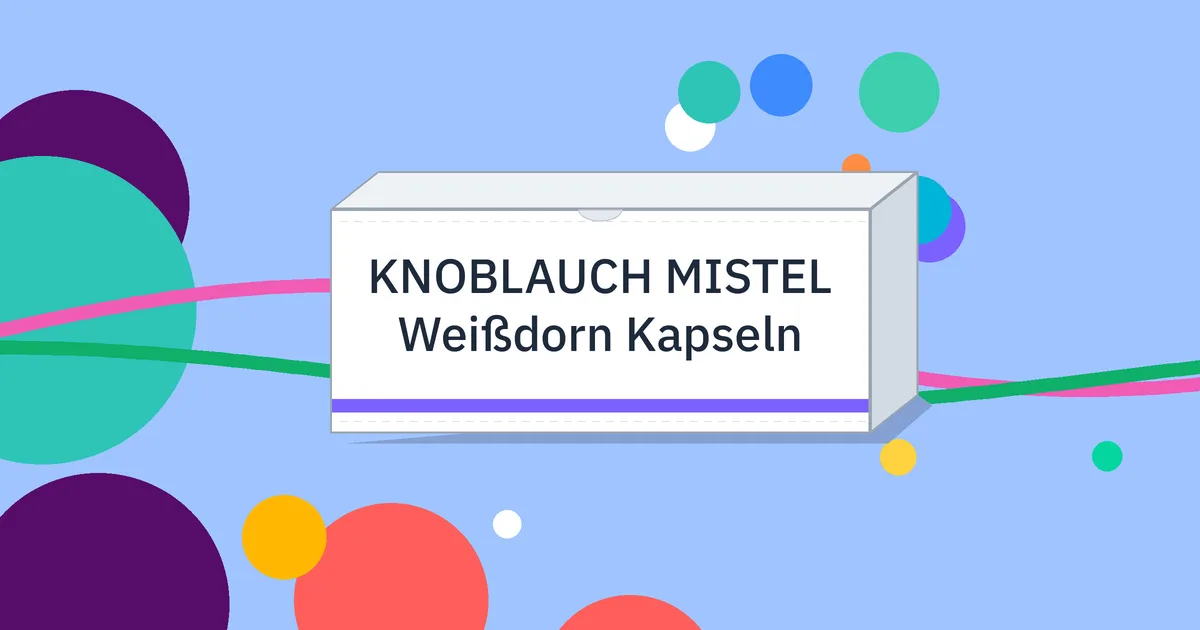 Symbolbild: Packung mit der Aufschrift KNOBLAUCH MISTEL Weißdorn Kapseln (PZN 16161716) – Verfügbarkeit und Bezug in Apotheken in Frankfurt am Main