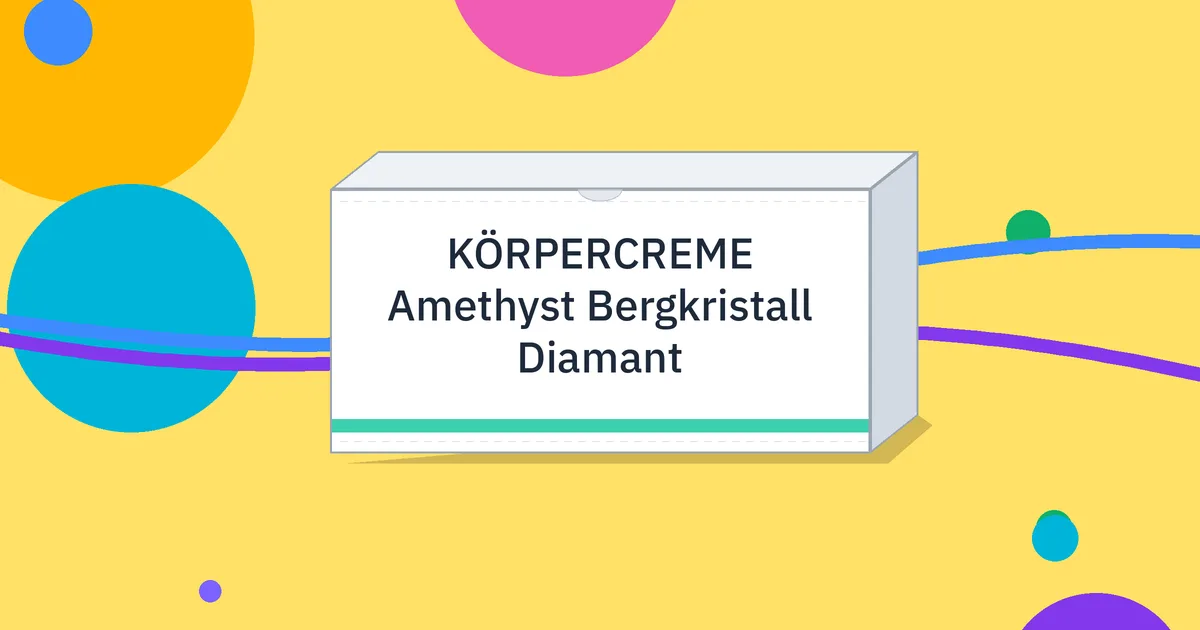 Symbolbild: Packung mit der Aufschrift KÖRPERCREME Amethyst Bergkristall Diamant (PZN 18910487) – Verfügbarkeit und Bezug in Apotheken in Frankfurt am Main