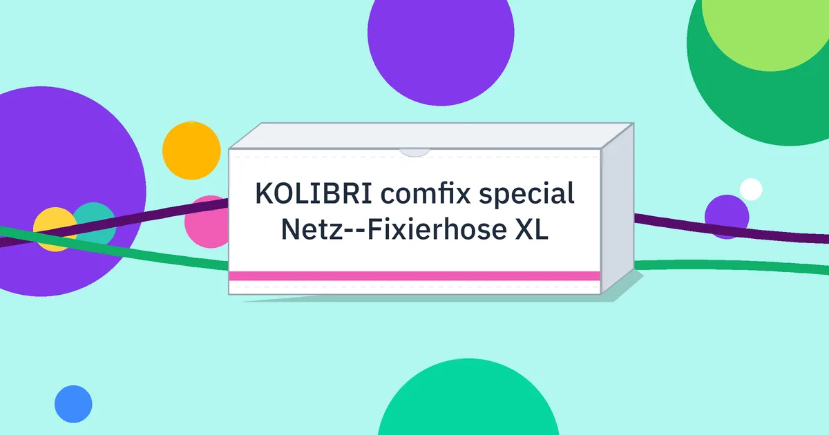 Symbolbild: Packung mit der Aufschrift KOLIBRI comfix special Netz--Fixierhose XL (PZN 12499068) – Verfügbarkeit und Bezug in Apotheken in Frankfurt am Main