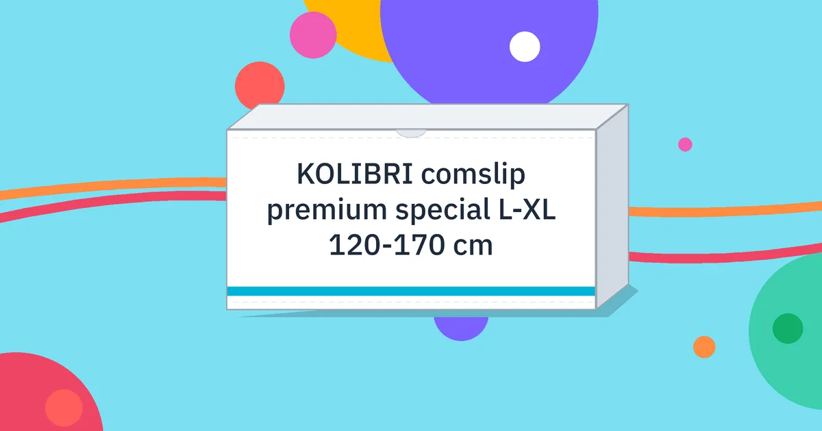 Symbolbild: Packung mit der Aufschrift KOLIBRI comslip premium special L-XL 120-170 cm (PZN 11036277) – Verfügbarkeit und Bezug in Apotheken in Frankfurt am Main