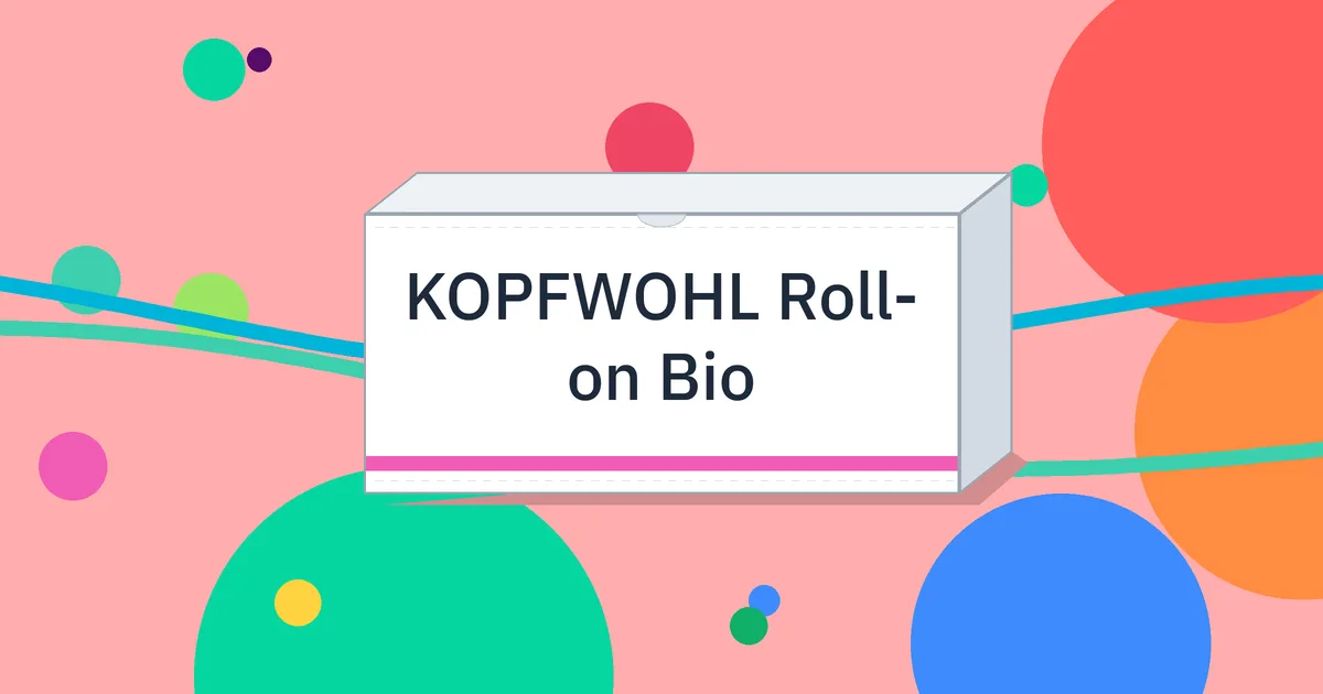 Symbolbild: Packung mit der Aufschrift KOPFWOHL Roll-on Bio (PZN 14385386) – Verfügbarkeit und Bezug in Apotheken in Frankfurt am Main