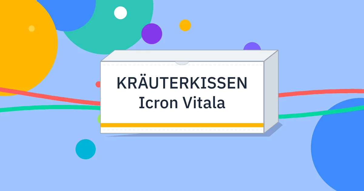 Symbolbild: Packung mit der Aufschrift KRÄUTERKISSEN Icron Vitala (PZN 01582642) – Verfügbarkeit und Bezug in Apotheken in Frankfurt am Main