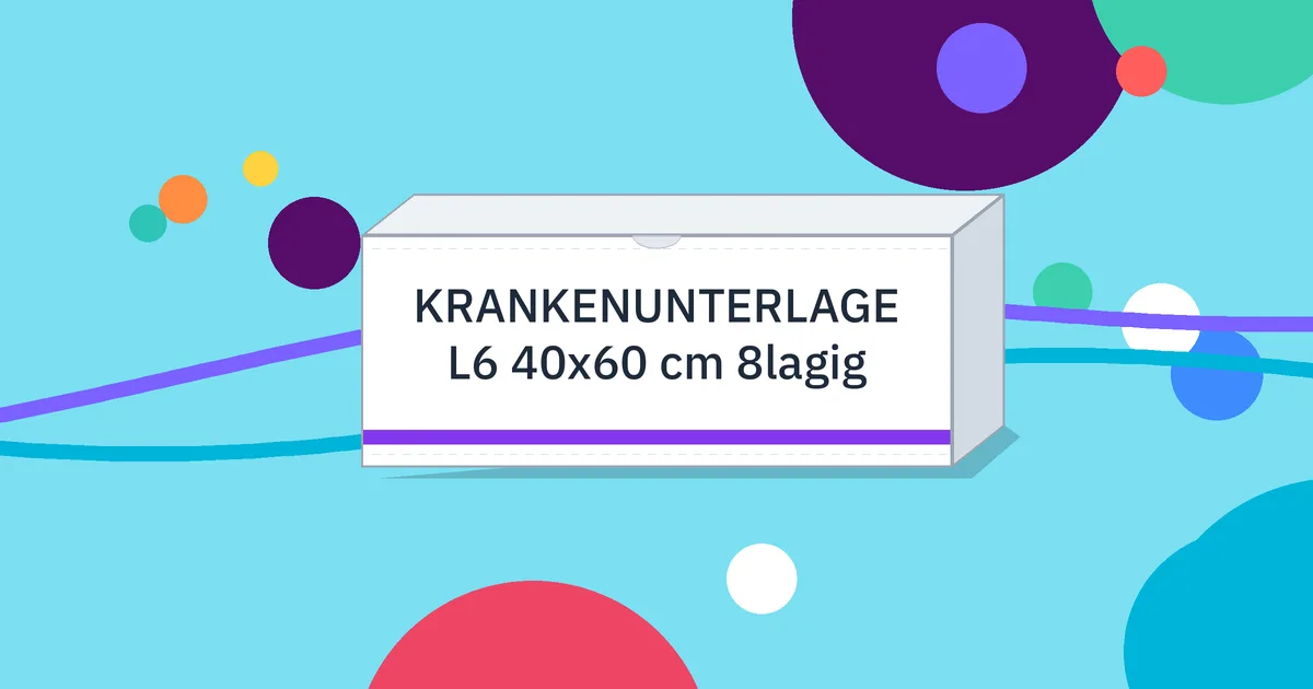 Symbolbild: Packung mit der Aufschrift KRANKENUNTERLAGE L6 40x60 cm 8lagig (PZN 04082271) – Verfügbarkeit und Bezug in Apotheken in Frankfurt am Main
