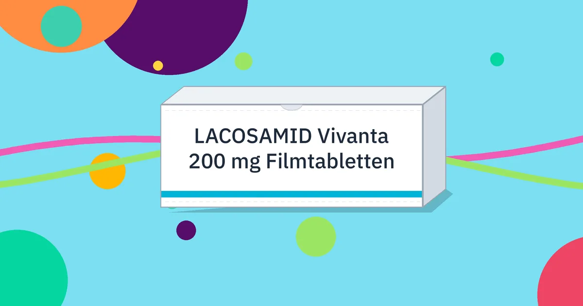 Symbolbild: Packung mit der Aufschrift LACOSAMID Vivanta 200 mg Filmtabletten (PZN 18084032) – Verfügbarkeit und Bezug in Apotheken in Frankfurt am Main