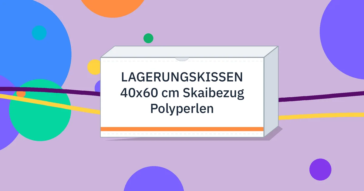 Symbolbild: Packung mit der Aufschrift LAGERUNGSKISSEN 40x60 cm Skaibezug Polyperlen (PZN 02001127) – Verfügbarkeit und Bezug in Apotheken in Frankfurt am Main