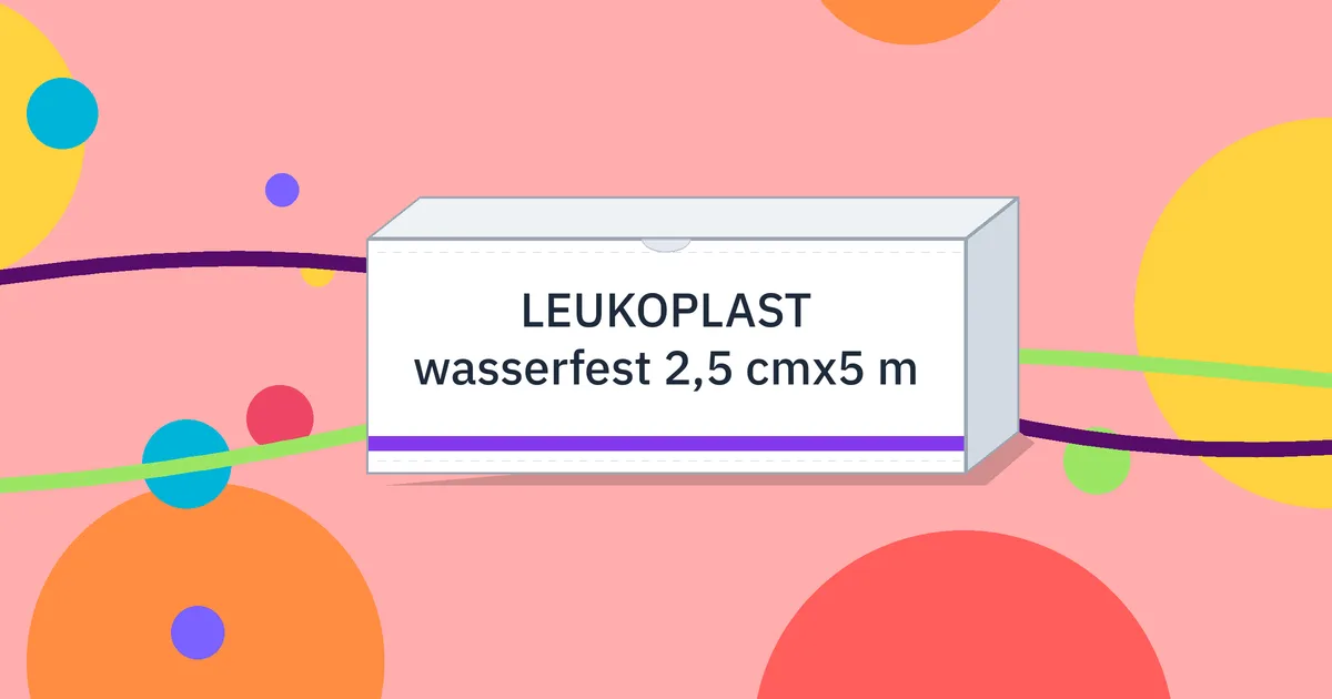 Symbolbild: Packung mit der Aufschrift LEUKOPLAST wasserfest 2,5 cmx5 m (PZN 00626159) – Verfügbarkeit und Bezug in Apotheken in Frankfurt am Main