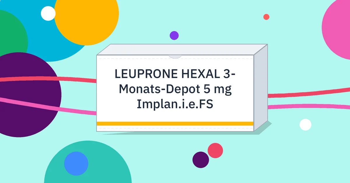 Symbolbild: Packung mit der Aufschrift LEUPRONE HEXAL 3-Monats-Depot 5 mg Implan.i.e.FS (PZN 20580181) – Verfügbarkeit und Bezug in Apotheken in Frankfurt am Main