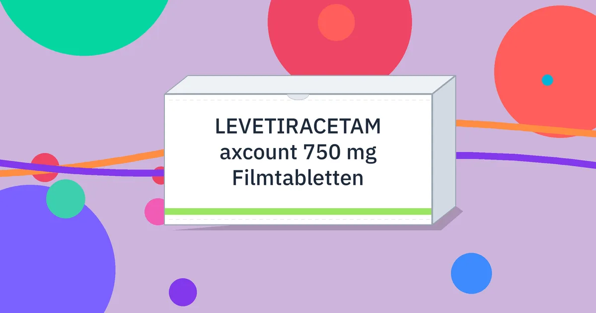 Symbolbild: Packung mit der Aufschrift LEVETIRACETAM axcount 750 mg Filmtabletten (PZN 10343008) – Verfügbarkeit und Bezug in Apotheken in Frankfurt am Main