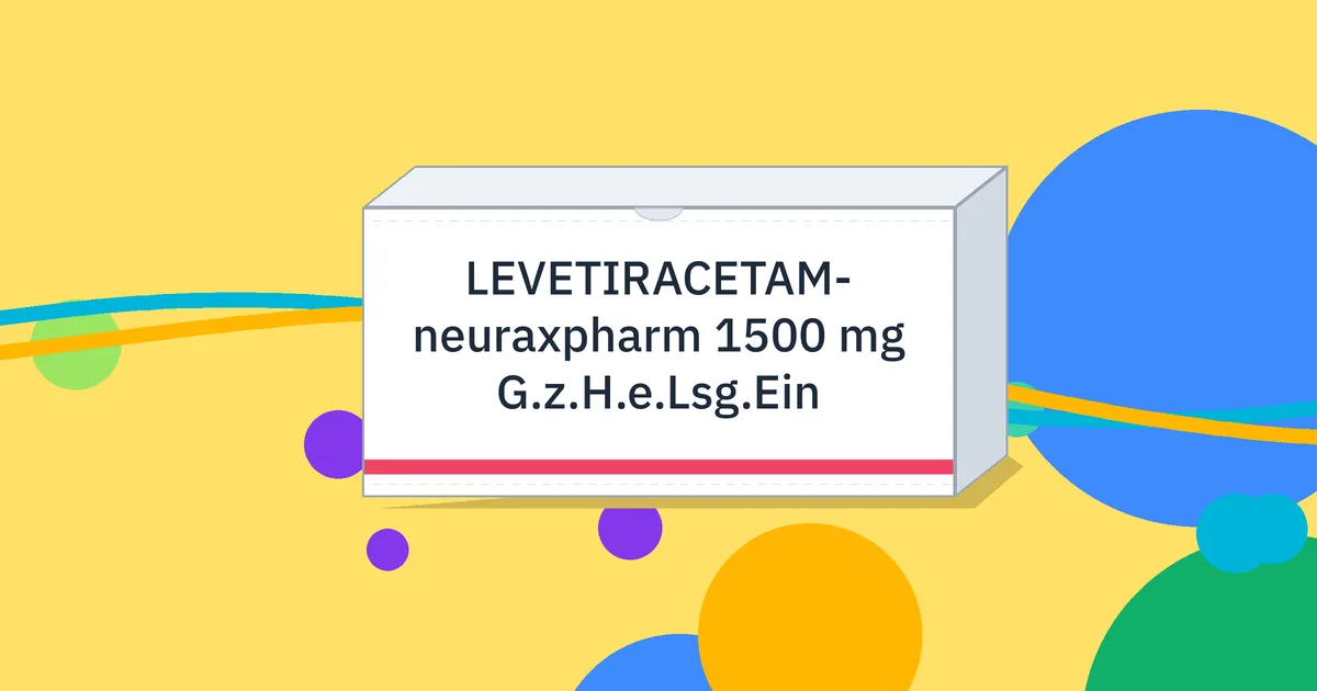 Symbolbild: Packung mit der Aufschrift LEVETIRACETAM-neuraxpharm 1500 mg G.z.H.e.Lsg.Ein (PZN 10251890) – Verfügbarkeit und Bezug in Apotheken in Frankfurt am Main