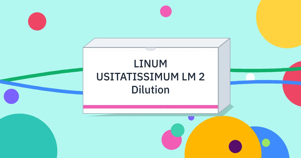 Symbolbild: Packung mit der Aufschrift LINUM USITATISSIMUM LM 2 Dilution (PZN 13530461) – Verfügbarkeit und Bezug in Apotheken in Frankfurt am Main