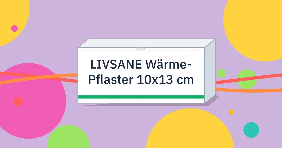 Symbolbild: Packung mit der Aufschrift LIVSANE Wärme-Pflaster 10x13 cm (PZN 17819997) – Verfügbarkeit und Bezug in Apotheken in Frankfurt am Main