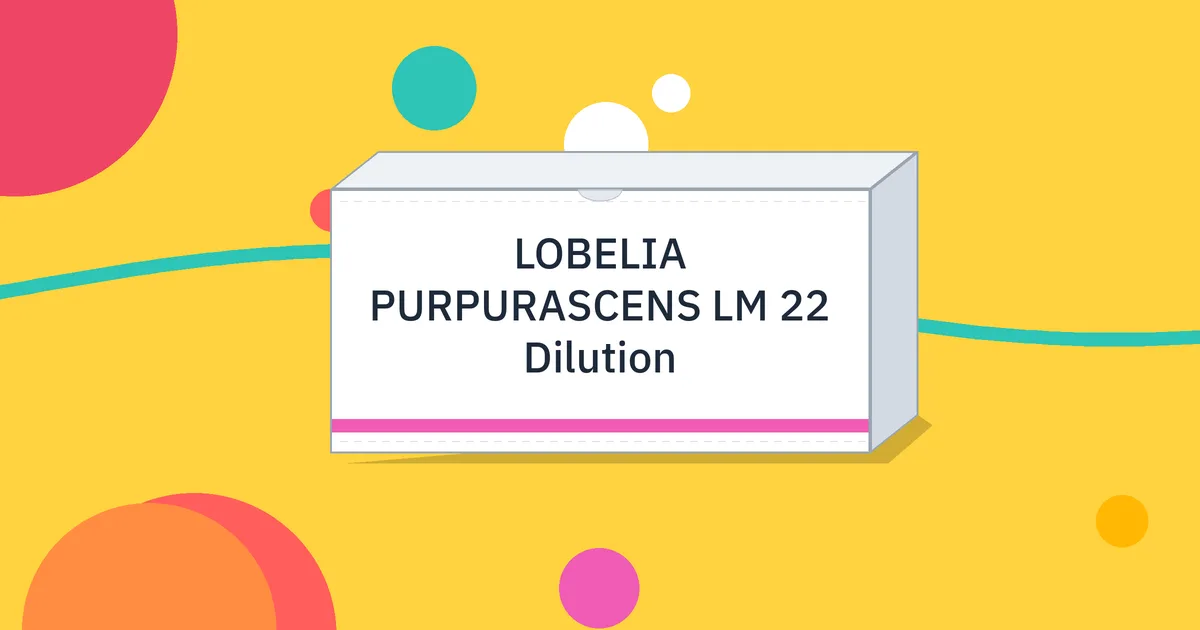 Symbolbild: Packung mit der Aufschrift LOBELIA PURPURASCENS LM 22 Dilution (PZN 13534430) – Verfügbarkeit und Bezug in Apotheken in Frankfurt am Main