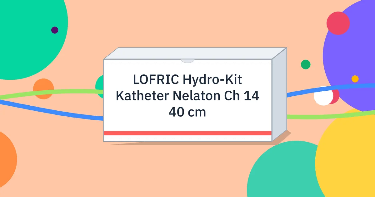 Symbolbild: Packung mit der Aufschrift LOFRIC Hydro-Kit Katheter Nelaton Ch 14 40 cm (PZN 17153535) – Verfügbarkeit und Bezug in Apotheken in Frankfurt am Main
