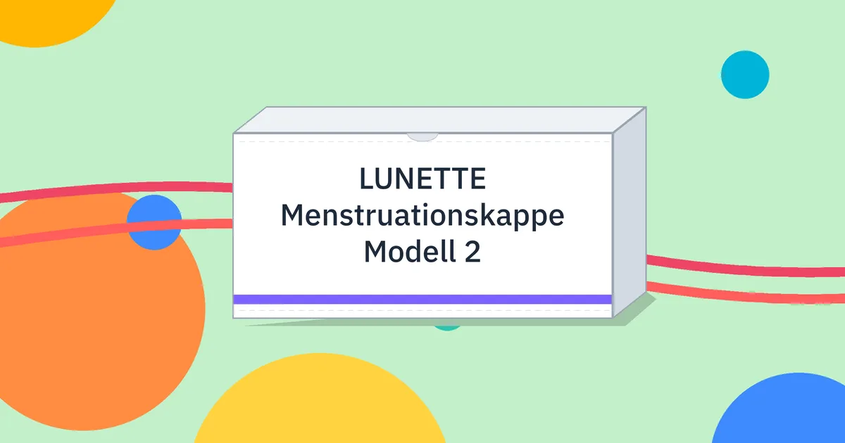 Symbolbild: Packung mit der Aufschrift LUNETTE Menstruationskappe Modell 2 (PZN 03774274) – Verfügbarkeit und Bezug in Apotheken in Frankfurt am Main