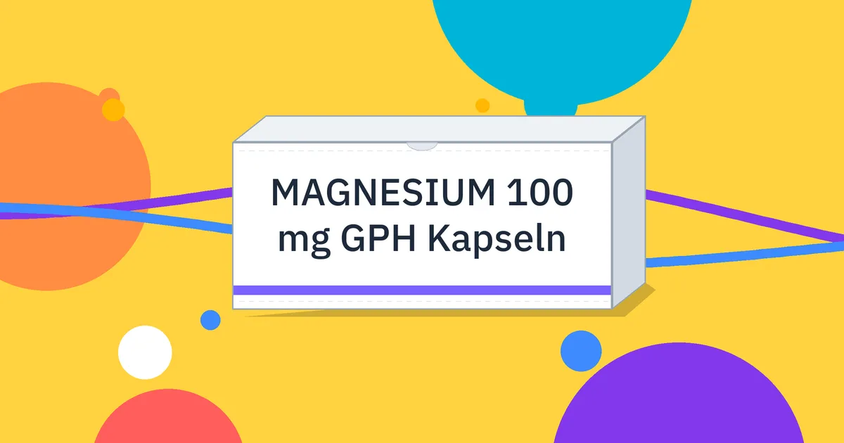 Symbolbild: Packung mit der Aufschrift MAGNESIUM 100 mg GPH Kapseln (PZN 09919093) – Verfügbarkeit und Bezug in Apotheken in Frankfurt am Main