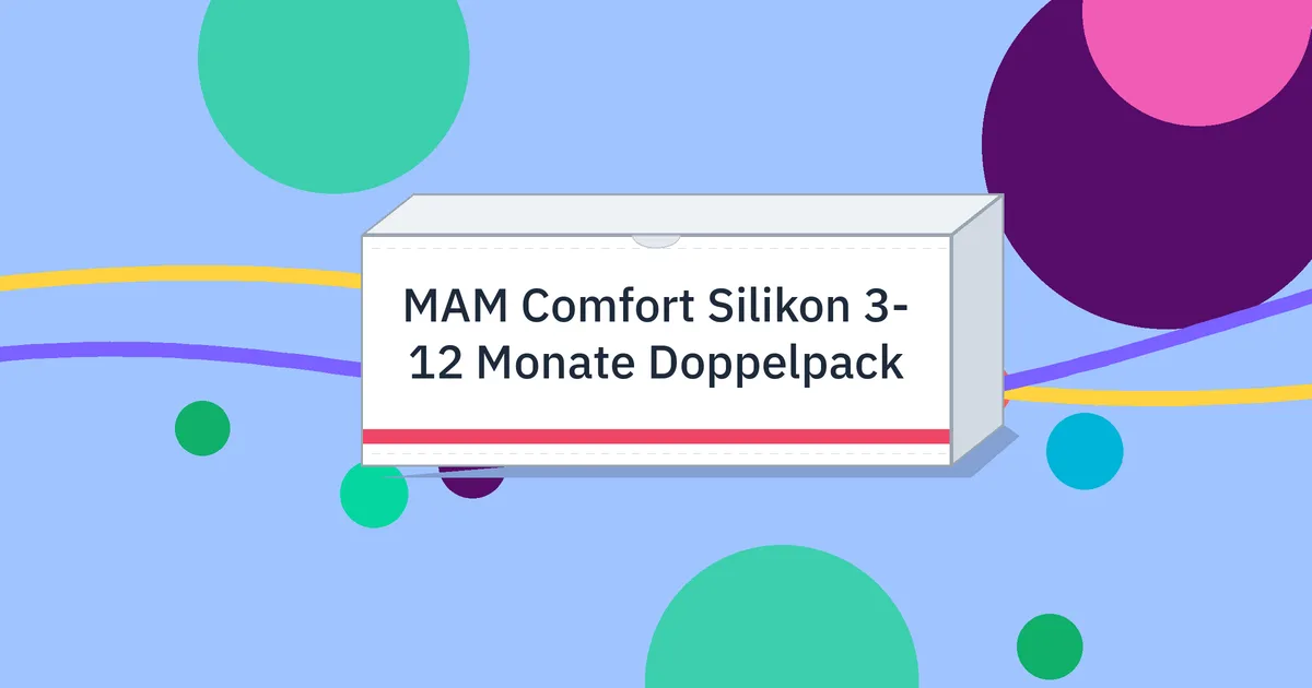 Symbolbild: Packung mit der Aufschrift MAM Comfort Silikon 3-12 Monate Doppelpack (PZN 19992978) – Verfügbarkeit und Bezug in Apotheken in Frankfurt am Main