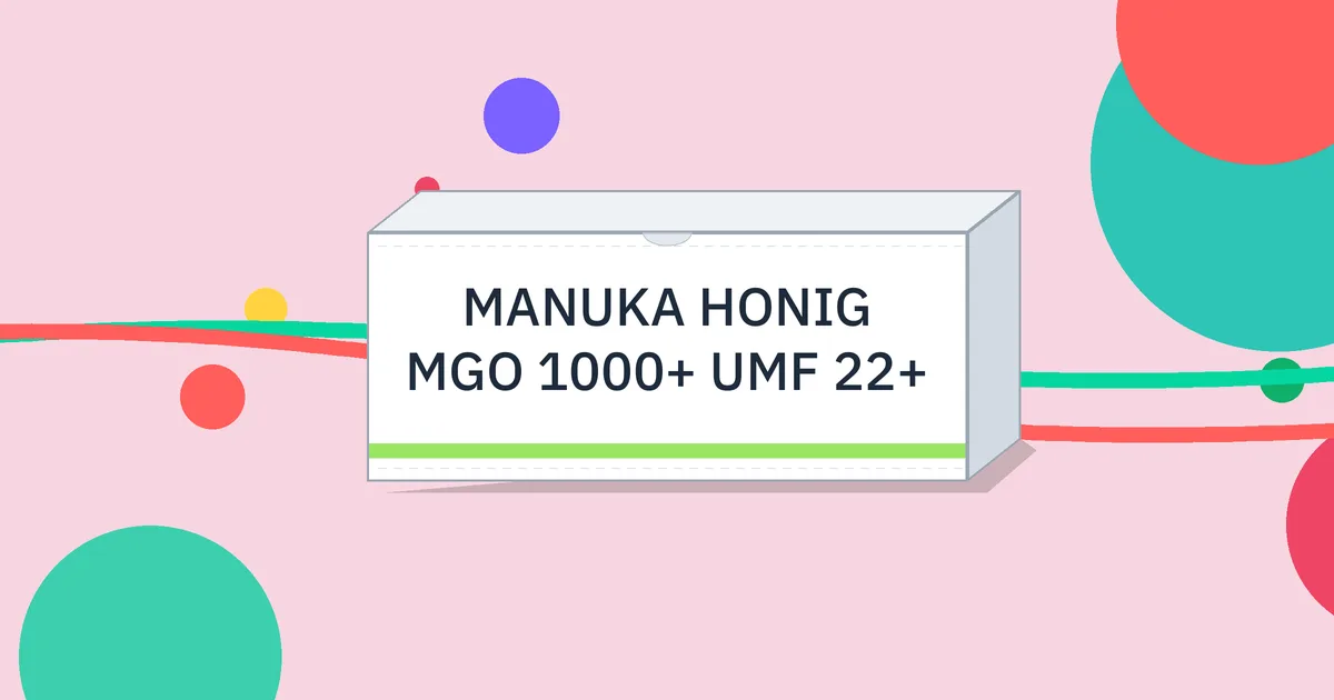 Symbolbild: Packung mit der Aufschrift MANUKA HONIG MGO 1000+ UMF 22+ (PZN 16809229) – Verfügbarkeit und Bezug in Apotheken in Frankfurt am Main