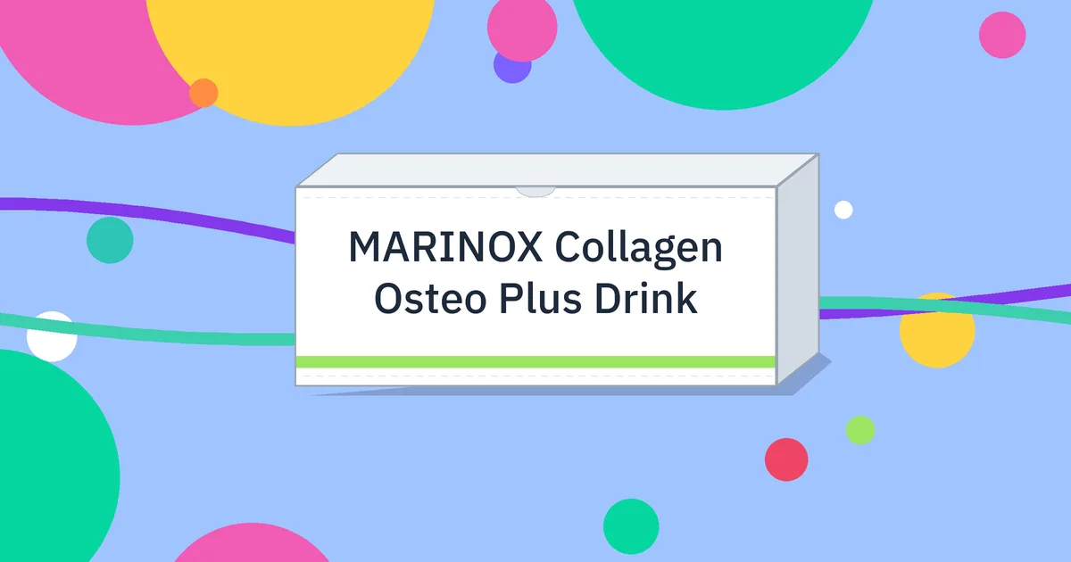 Symbolbild: Packung mit der Aufschrift MARINOX Collagen Osteo Plus Drink (PZN 13981034) – Verfügbarkeit und Bezug in Apotheken in Frankfurt am Main