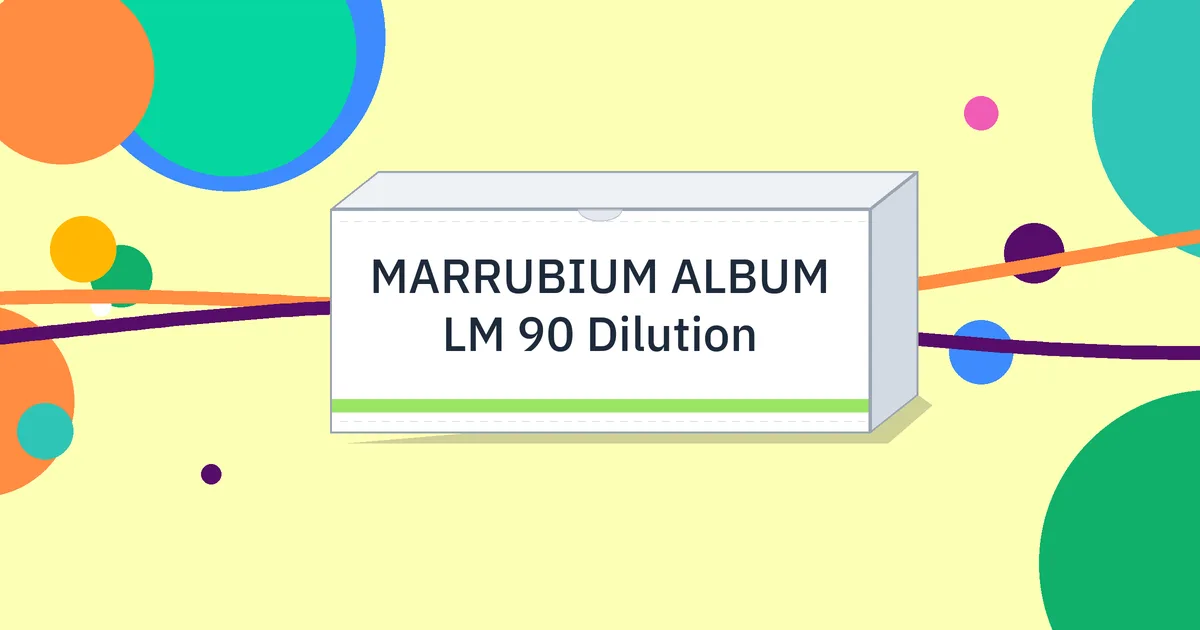 Symbolbild: Packung mit der Aufschrift MARRUBIUM ALBUM LM 90 Dilution (PZN 13602189) – Verfügbarkeit und Bezug in Apotheken in Frankfurt am Main