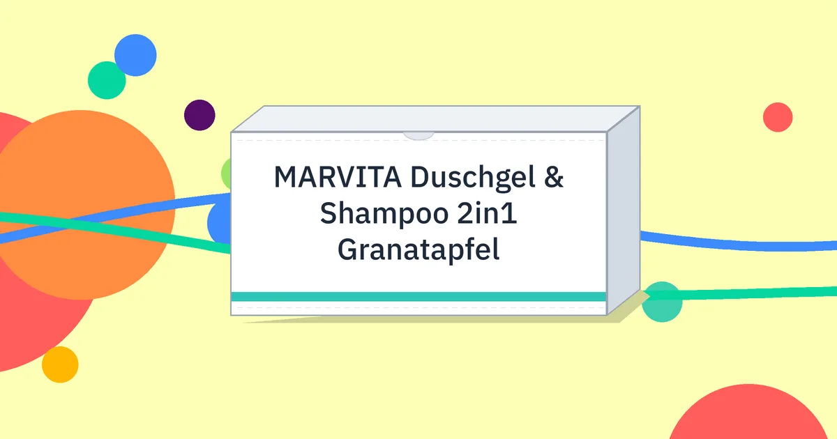 Symbolbild: Packung mit der Aufschrift MARVITA Duschgel & Shampoo 2in1 Granatapfel (PZN 11638912) – Verfügbarkeit und Bezug in Apotheken in Frankfurt am Main