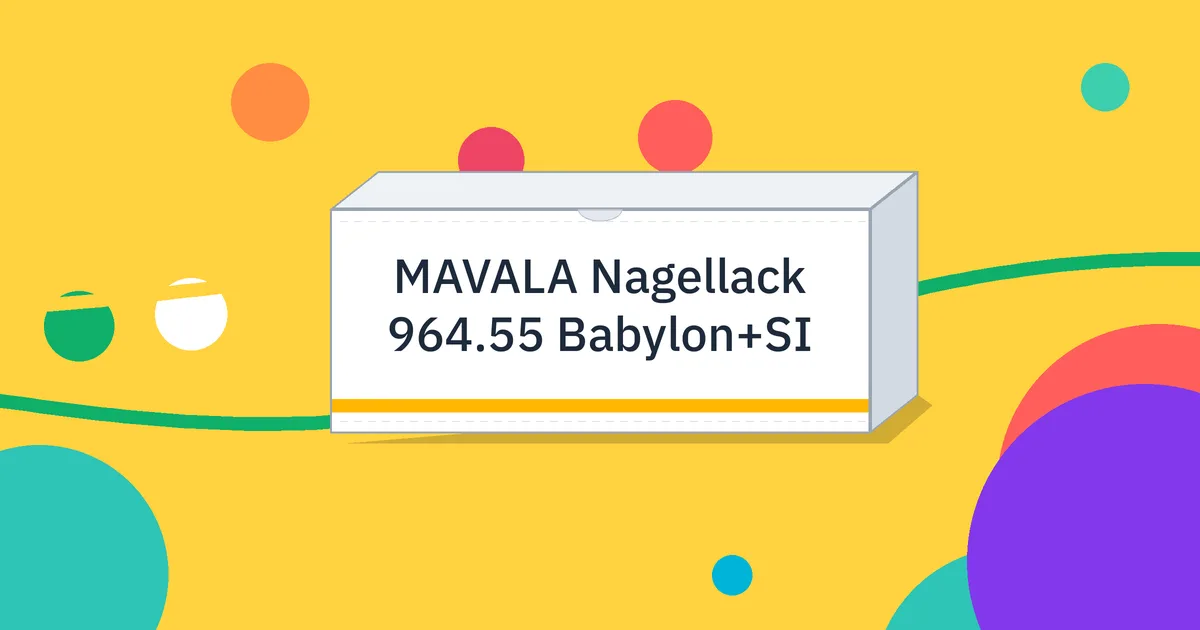 Symbolbild: Packung mit der Aufschrift MAVALA Nagellack 964.55 Babylon+SI (PZN 18850058) – Verfügbarkeit und Bezug in Apotheken in Frankfurt am Main