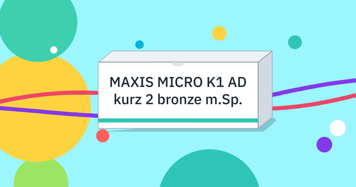 Symbolbild: Packung mit der Aufschrift MAXIS MICRO K1 AD kurz 2 bronze m.Sp. (PZN 17672123) – Verfügbarkeit und Bezug in Apotheken in Frankfurt am Main