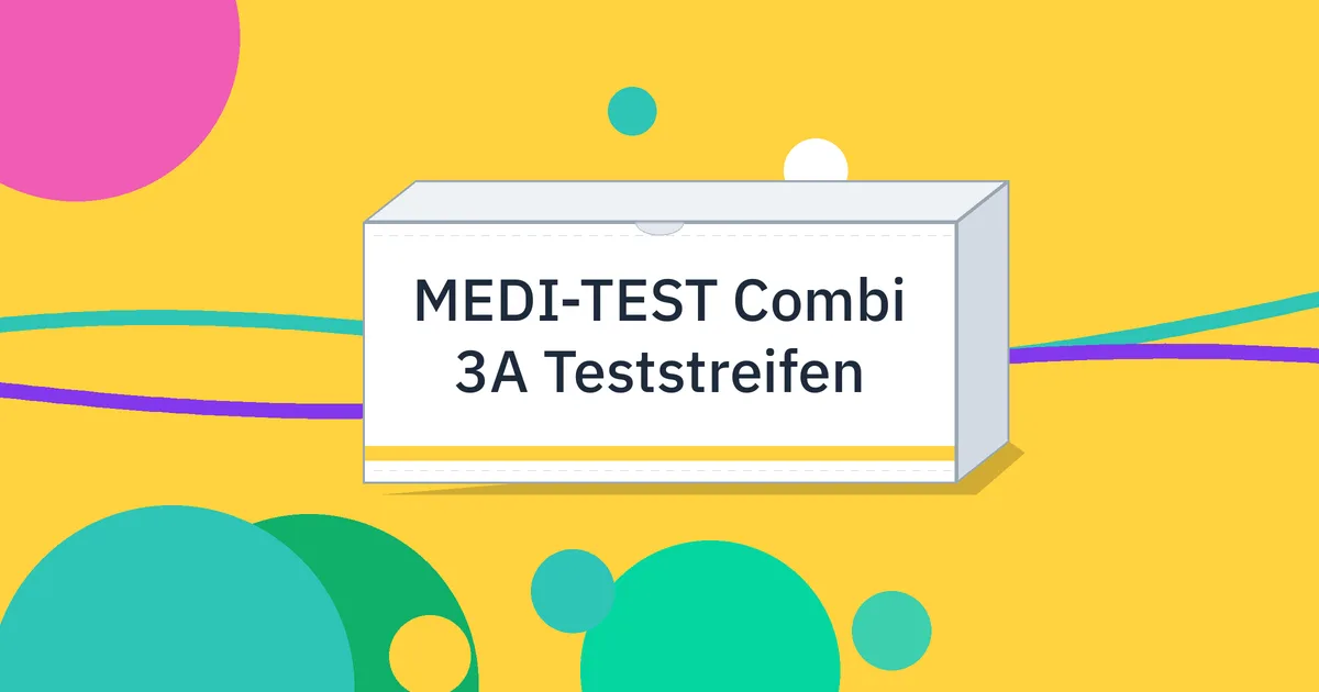 Symbolbild: Packung mit der Aufschrift MEDI-TEST Combi 3A Teststreifen (PZN 00516471) – Verfügbarkeit und Bezug in Apotheken in Frankfurt am Main