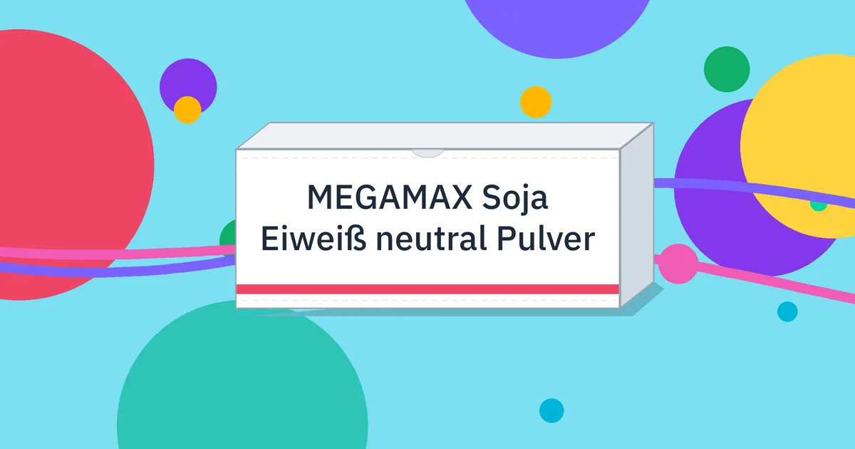 Symbolbild: Packung mit der Aufschrift MEGAMAX Soja Eiweiß neutral Pulver (PZN 15560041) – Verfügbarkeit und Bezug in Apotheken in Frankfurt am Main