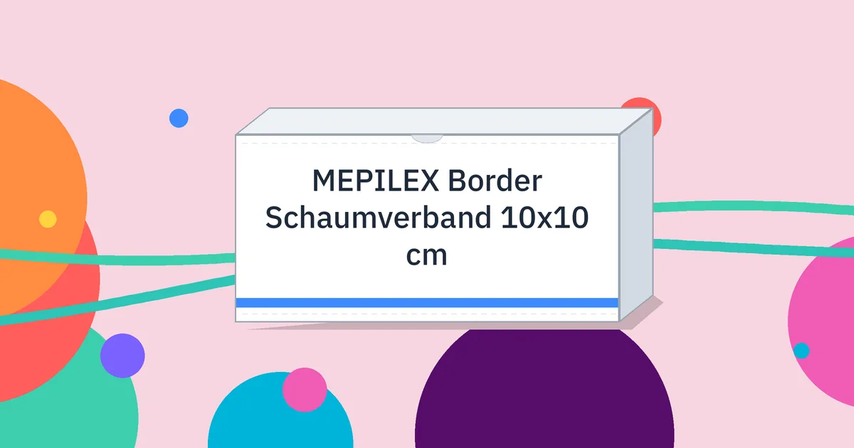 Symbolbild: Packung mit der Aufschrift MEPILEX Border Schaumverband 10x10 cm (PZN 18034956) – Verfügbarkeit und Bezug in Apotheken in Frankfurt am Main