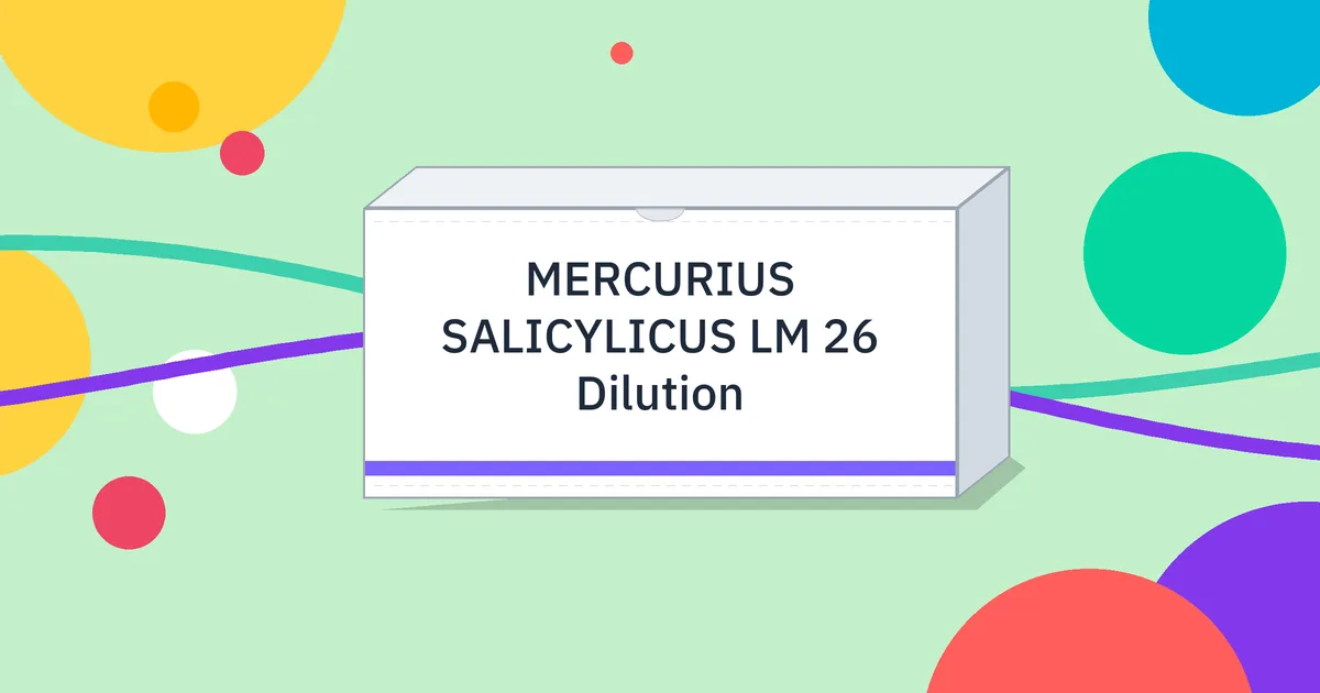 Symbolbild: Packung mit der Aufschrift MERCURIUS SALICYLICUS LM 26 Dilution (PZN 12953797) – Verfügbarkeit und Bezug in Apotheken in Frankfurt am Main