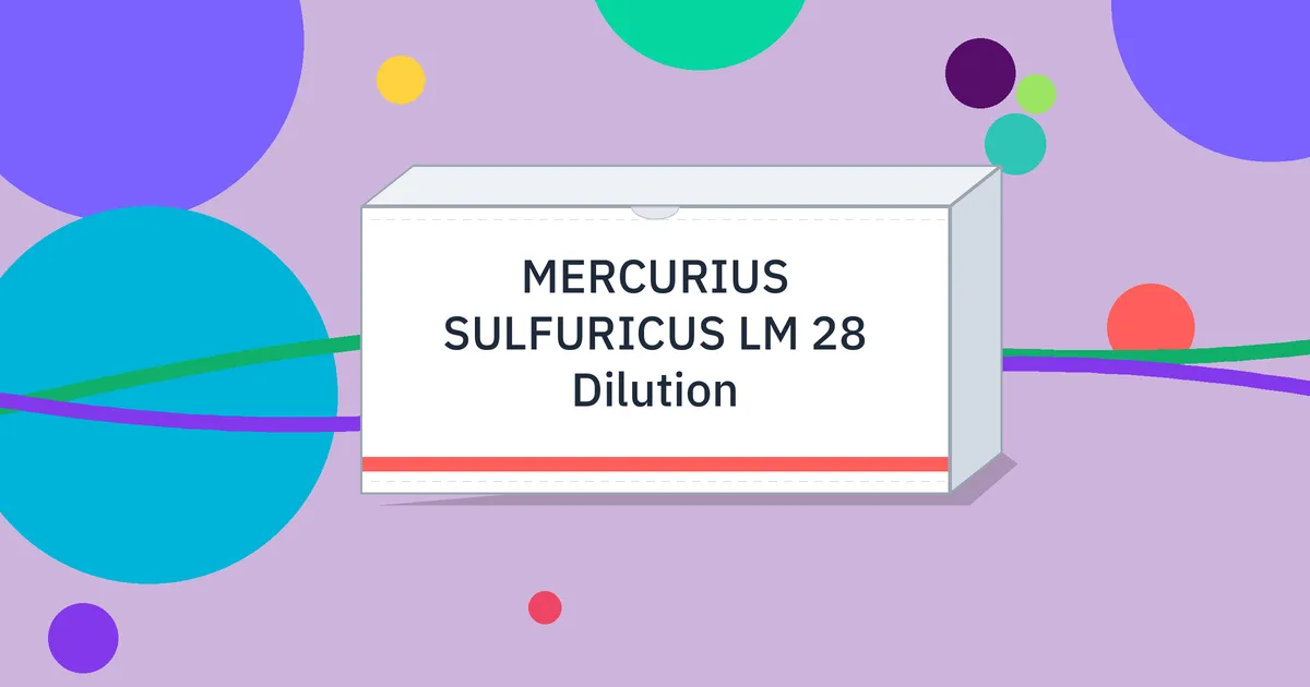 Symbolbild: Packung mit der Aufschrift MERCURIUS SULFURICUS LM 28 Dilution (PZN 12954733) – Verfügbarkeit und Bezug in Apotheken in Frankfurt am Main
