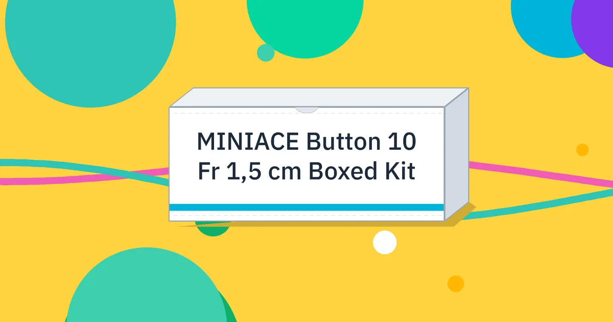 Symbolbild: Packung mit der Aufschrift MINIACE Button 10 Fr 1,5 cm Boxed Kit (PZN 16952932) – Verfügbarkeit und Bezug in Apotheken in Frankfurt am Main