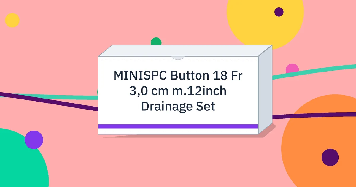 Symbolbild: Packung mit der Aufschrift MINISPC Button 18 Fr 3,0 cm m.12inch Drainage Set (PZN 20821070) – Verfügbarkeit und Bezug in Apotheken in Frankfurt am Main