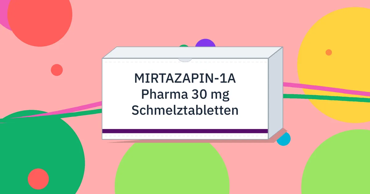 Symbolbild: Packung mit der Aufschrift MIRTAZAPIN-1A Pharma 30 mg Schmelztabletten (PZN 06320361) – Verfügbarkeit und Bezug in Apotheken in Frankfurt am Main