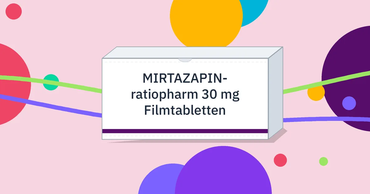 Symbolbild: Packung mit der Aufschrift MIRTAZAPIN-ratiopharm 30 mg Filmtabletten (PZN 03120294) – Verfügbarkeit und Bezug in Apotheken in Frankfurt am Main
