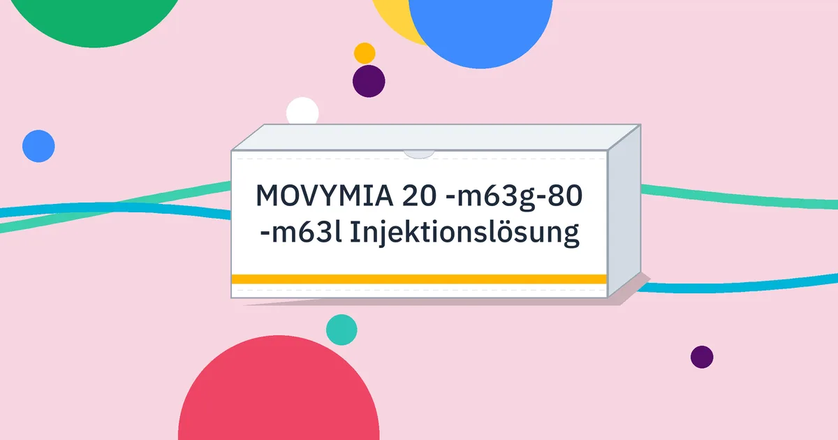 Symbolbild: Packung mit der Aufschrift MOVYMIA 20 -m63g-80 -m63l Injektionslösung (PZN 16654554) – Verfügbarkeit und Bezug in Apotheken in Frankfurt am Main