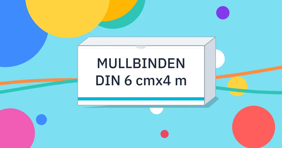 Symbolbild: Packung mit der Aufschrift MULLBINDEN DIN 6 cmx4 m (PZN 01720624) – Verfügbarkeit und Bezug in Apotheken in Frankfurt am Main