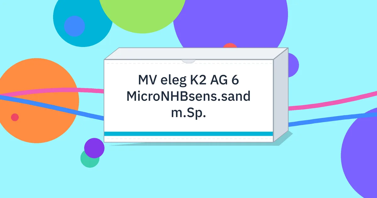 Symbolbild: Packung mit der Aufschrift MV eleg K2 AG 6 MicroNHBsens.sand m.Sp. (PZN 18930515) – Verfügbarkeit und Bezug in Apotheken in Frankfurt am Main
