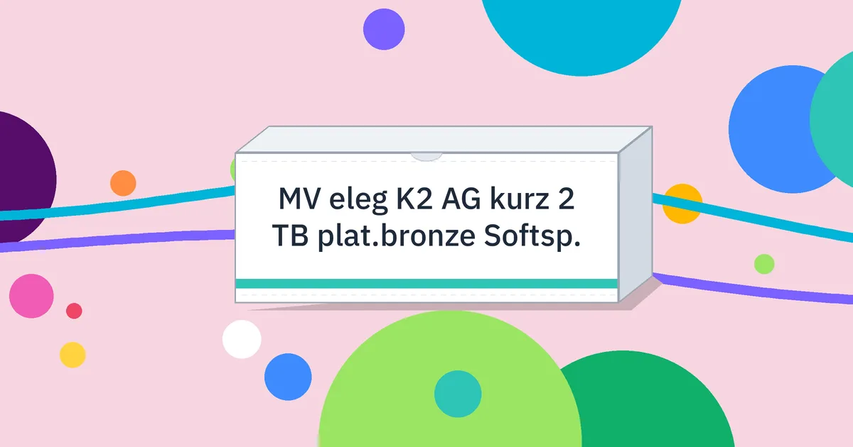 Symbolbild: Packung mit der Aufschrift MV eleg K2 AG kurz 2 TB plat.bronze Softsp. (PZN 14715866) – Verfügbarkeit und Bezug in Apotheken in Frankfurt am Main