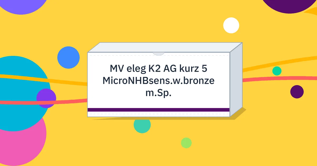 Symbolbild: Packung mit der Aufschrift MV eleg K2 AG kurz 5 MicroNHBsens.w.bronze m.Sp. (PZN 15711416) – Verfügbarkeit und Bezug in Apotheken in Frankfurt am Main