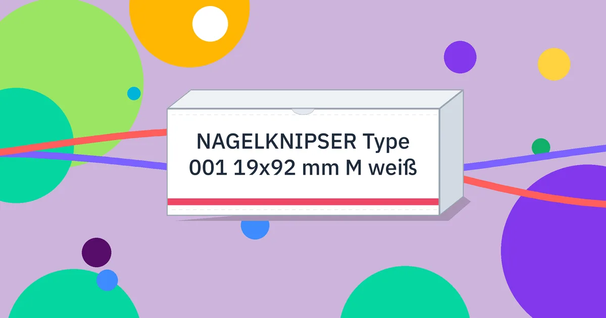 Symbolbild: Packung mit der Aufschrift NAGELKNIPSER Type 001 19x92 mm M weiß (PZN 13332413) – Verfügbarkeit und Bezug in Apotheken in Frankfurt am Main
