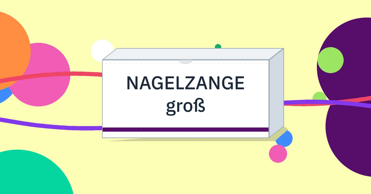 Symbolbild: Packung mit der Aufschrift NAGELZANGE groß (PZN 01966822) – Verfügbarkeit und Bezug in Apotheken in Frankfurt am Main