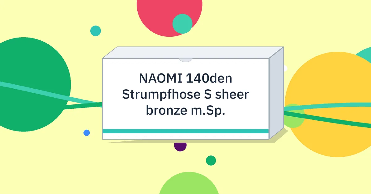 Symbolbild: Packung mit der Aufschrift NAOMI 140den Strumpfhose S sheer bronze m.Sp. (PZN 16178059) – Verfügbarkeit und Bezug in Apotheken in Frankfurt am Main