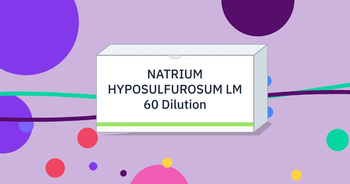 Symbolbild: Packung mit der Aufschrift NATRIUM HYPOSULFUROSUM LM 60 Dilution (PZN 12964134) – Verfügbarkeit und Bezug in Apotheken in Frankfurt am Main
