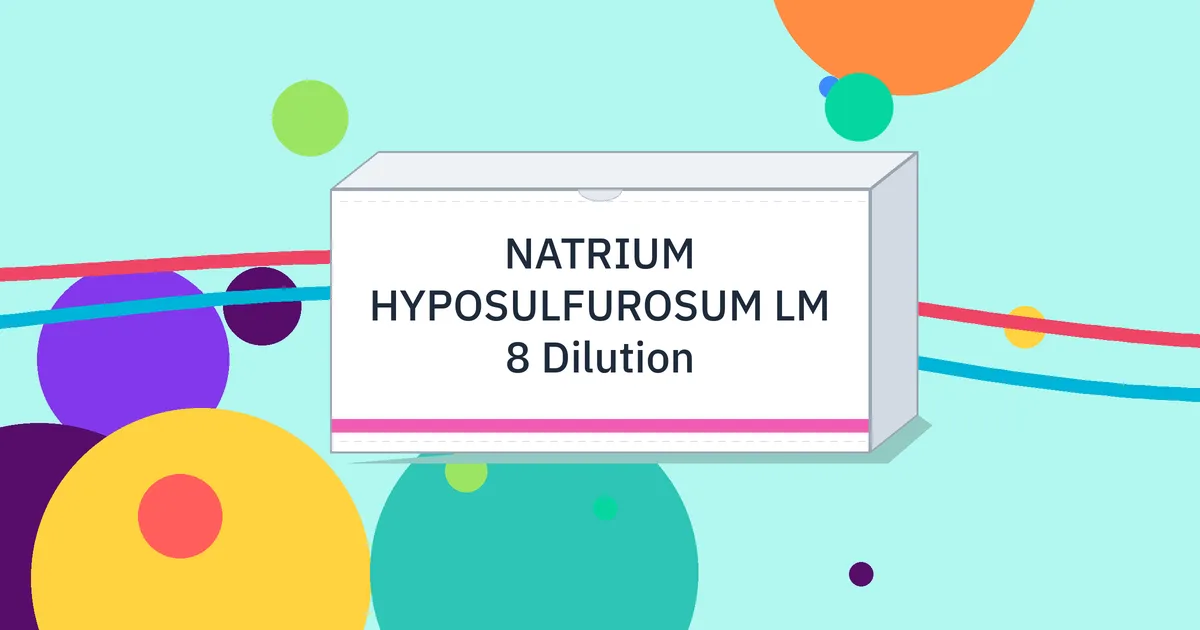Symbolbild: Packung mit der Aufschrift NATRIUM HYPOSULFUROSUM LM 8 Dilution (PZN 12963821) – Verfügbarkeit und Bezug in Apotheken in Frankfurt am Main