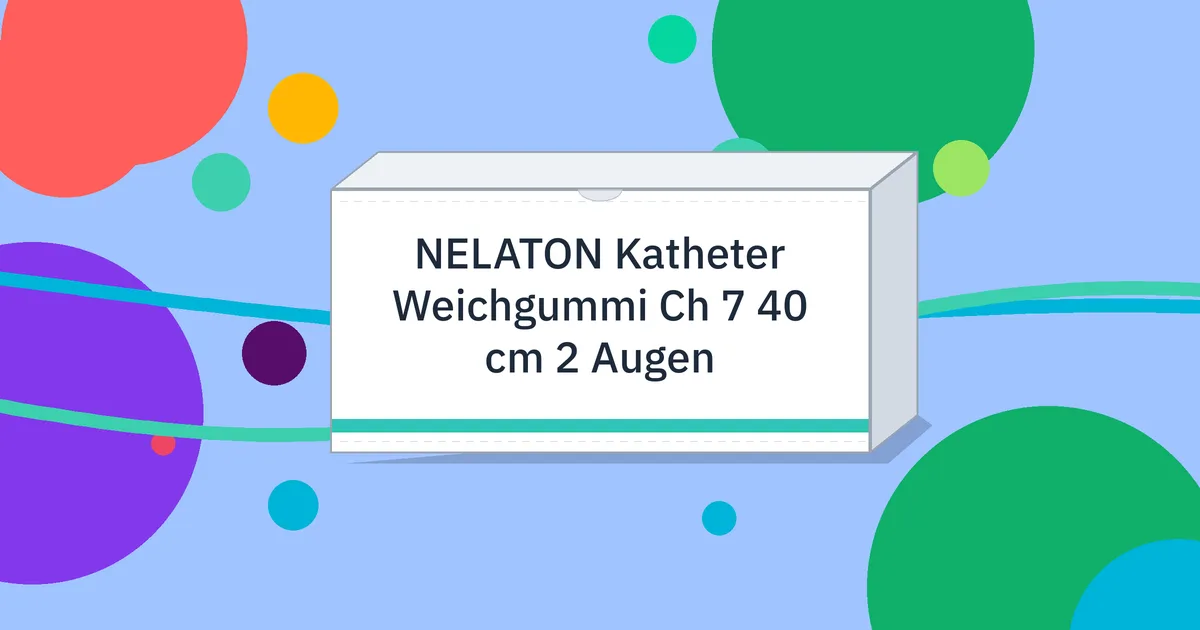 Symbolbild: Packung mit der Aufschrift NELATON Katheter Weichgummi Ch 7 40 cm 2 Augen (PZN 10085753) – Verfügbarkeit und Bezug in Apotheken in Frankfurt am Main